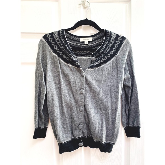 Merona | Sweaters | Cute Fair Isle Pattern Cotton Wool Cardigan Sparkle ...